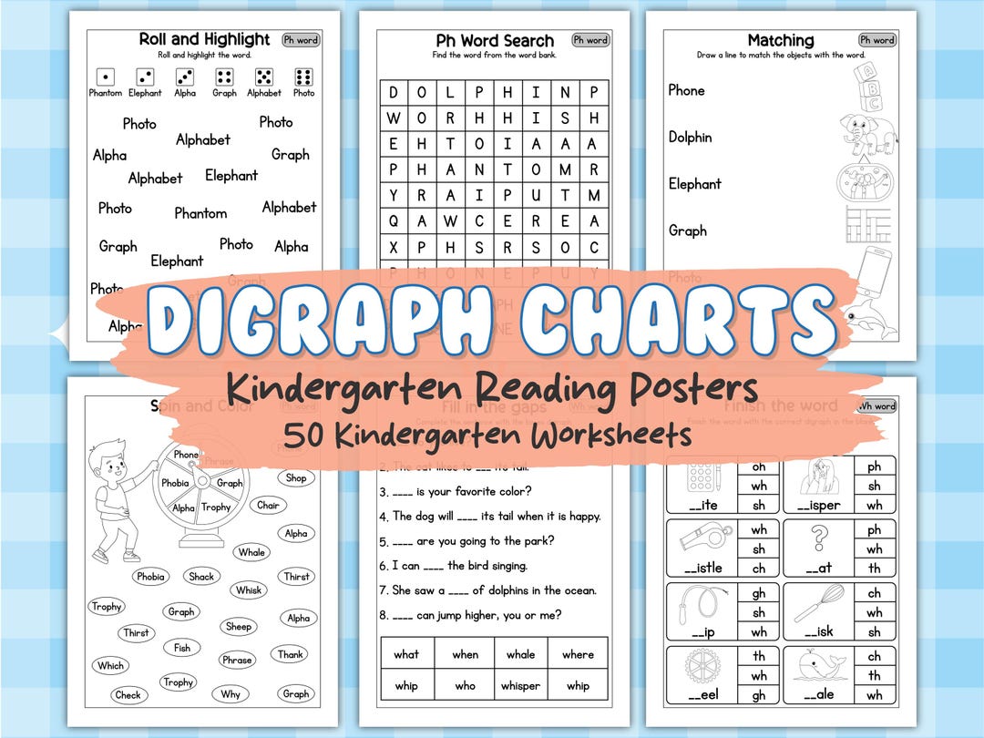 Digraph Charts, Kindergarten Reading Posters, Beginning Digraphs ...
