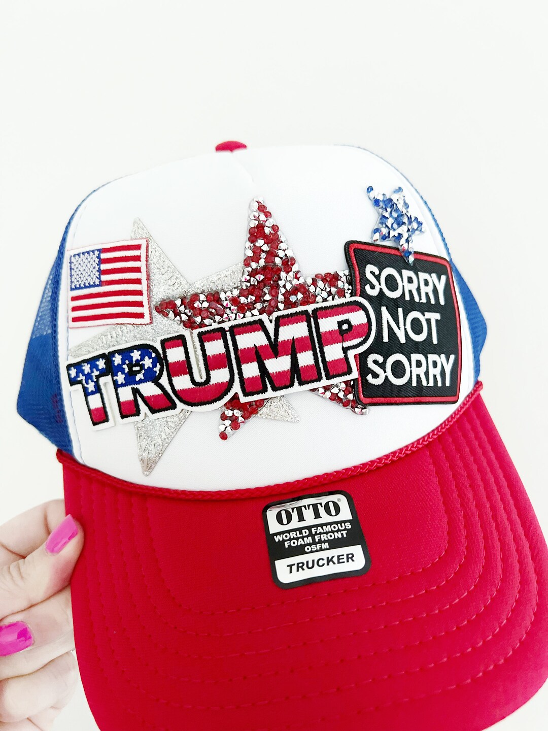 Trump 2024 Sorry Not Sorry Trucker Hat Republican - Etsy