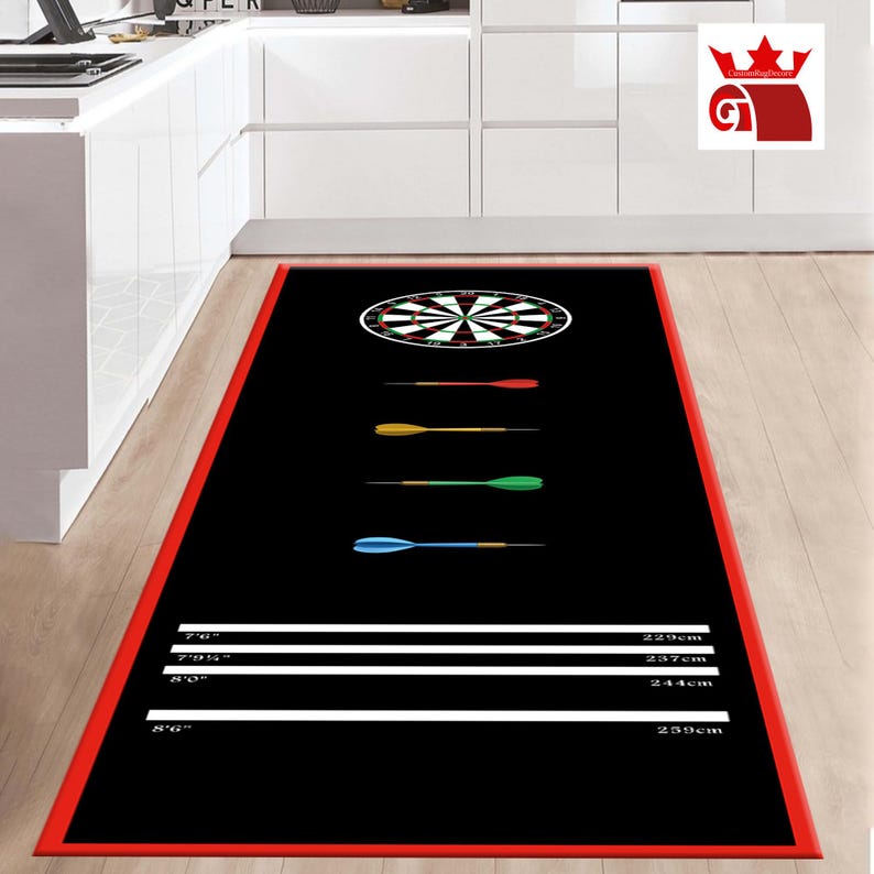 Dart Mat Rug | Dart Throwing Mat With Distance Markings | Dartboard ...