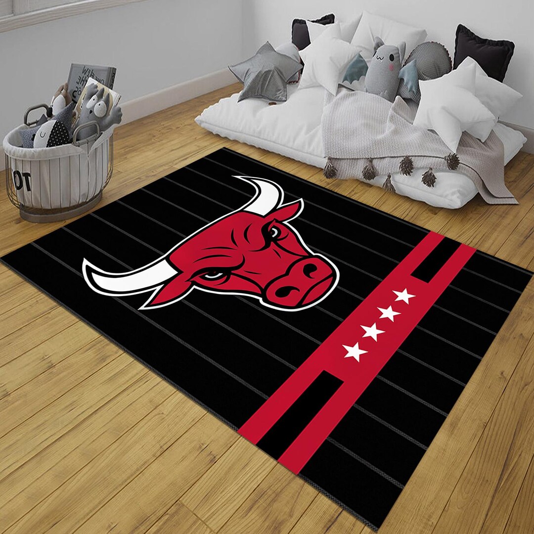 Basketball Rug, Sports Rug, Chicago Inspired Bull Rug, NBA Decor Rug ...