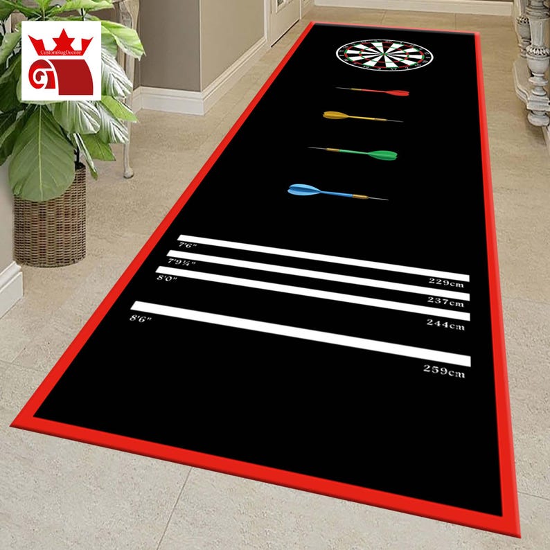 Dart Mat Rug | Dart Throwing Mat With Distance Markings | Dartboard ...