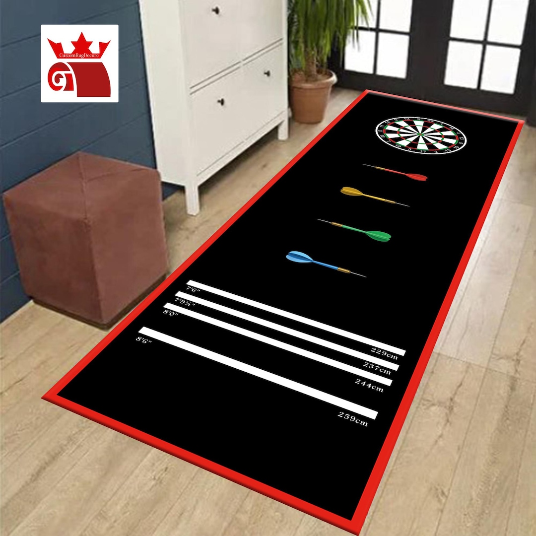 Dart Mat Rug | Dart Throwing Mat With Distance Markings | Dartboard ...
