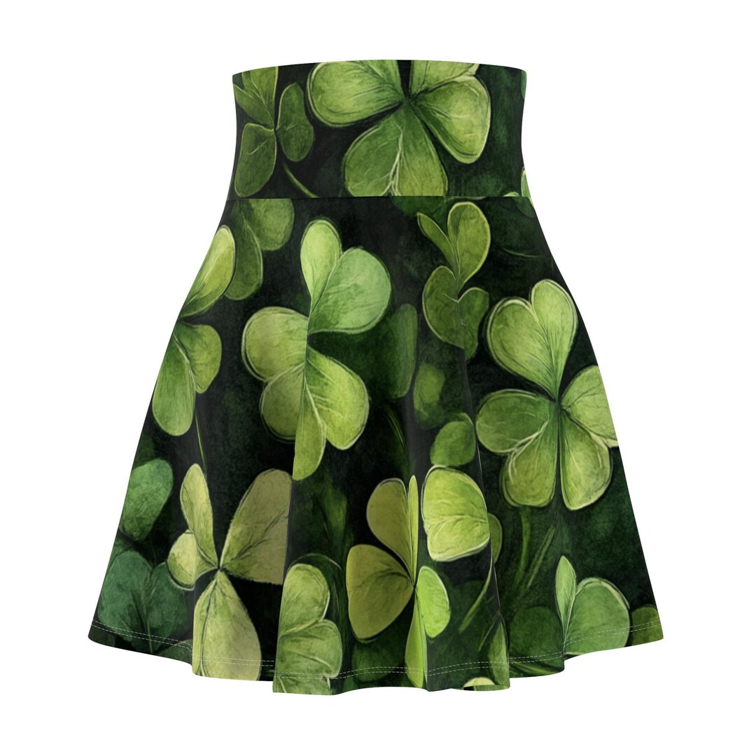 Shamrock Skater Skirt: Green Clover Pattern for St. Patrick's Day - Etsy