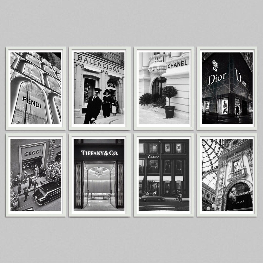 Luxury Fashion Poster Set of 8 , Designer Wall Art , Luxury Fashion ...
