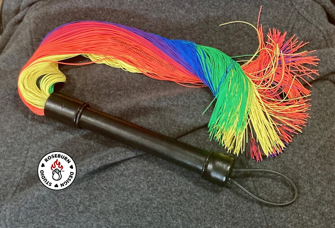 Rainbow Woosh 1,200-strand Soft Rubber Flogger Thuddy and Eyecatching ...