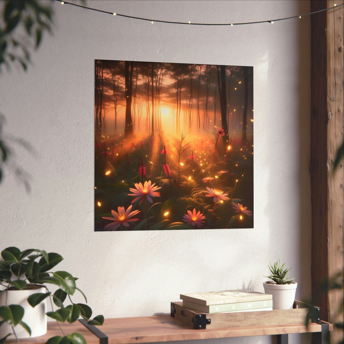 Enchanted Dawn Poster, Enchanted Forest Poster, Forest Poster, Fantasy ...