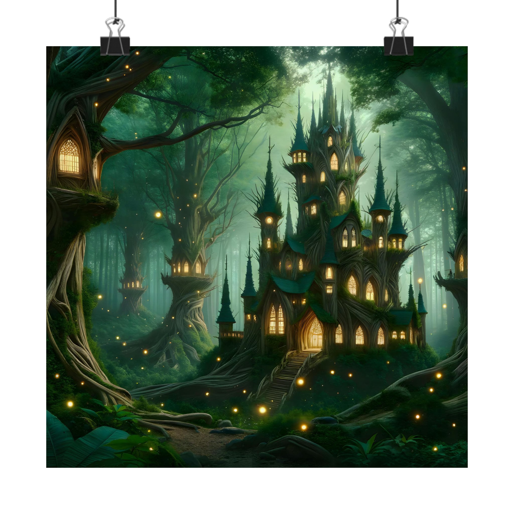 Woodland Castle Poster, Fantasy Poster, Mystical Forest Poster ...