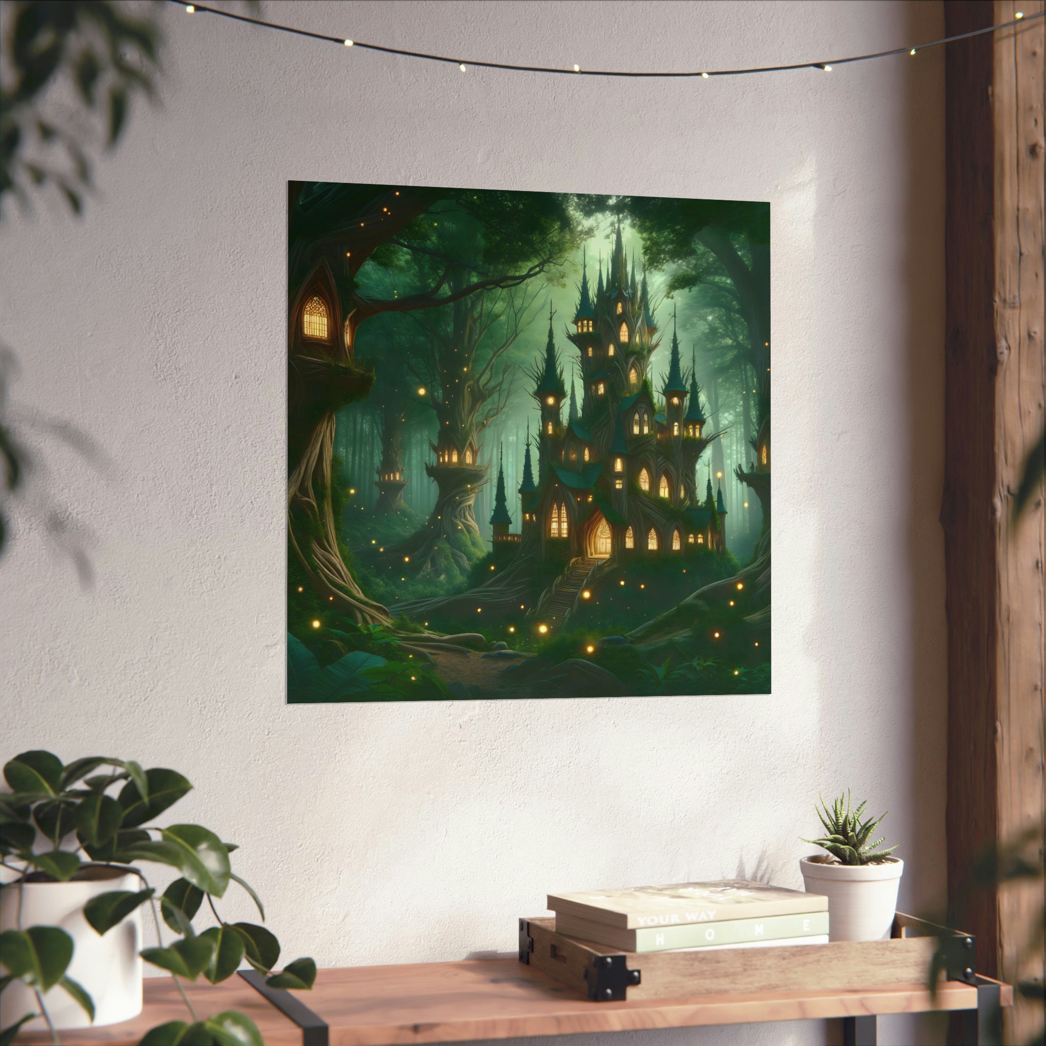 Woodland Castle Poster, Fantasy Poster, Mystical Forest Poster ...