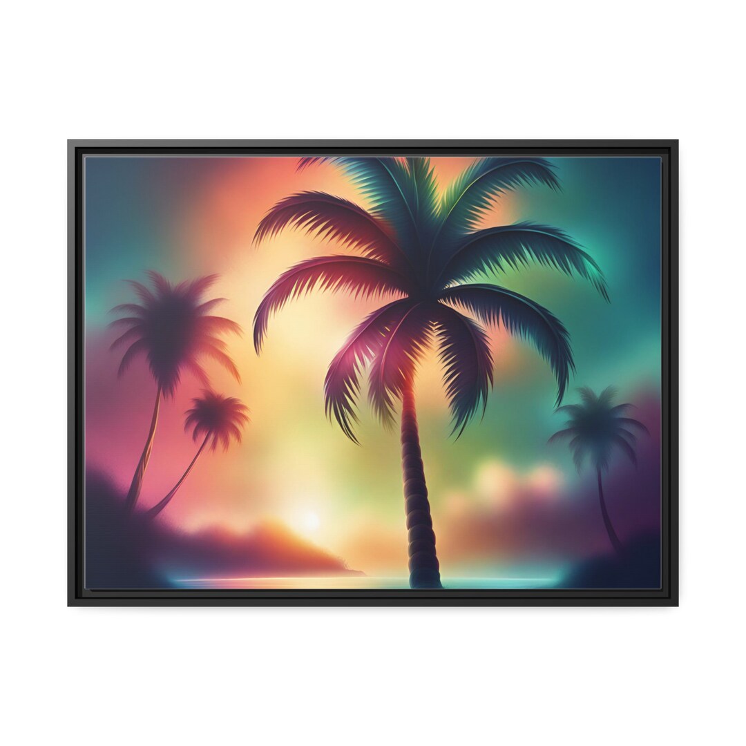 Palm Tree Canvas, Palm Tree Decor, Palm Tree Framed Canvas - Etsy