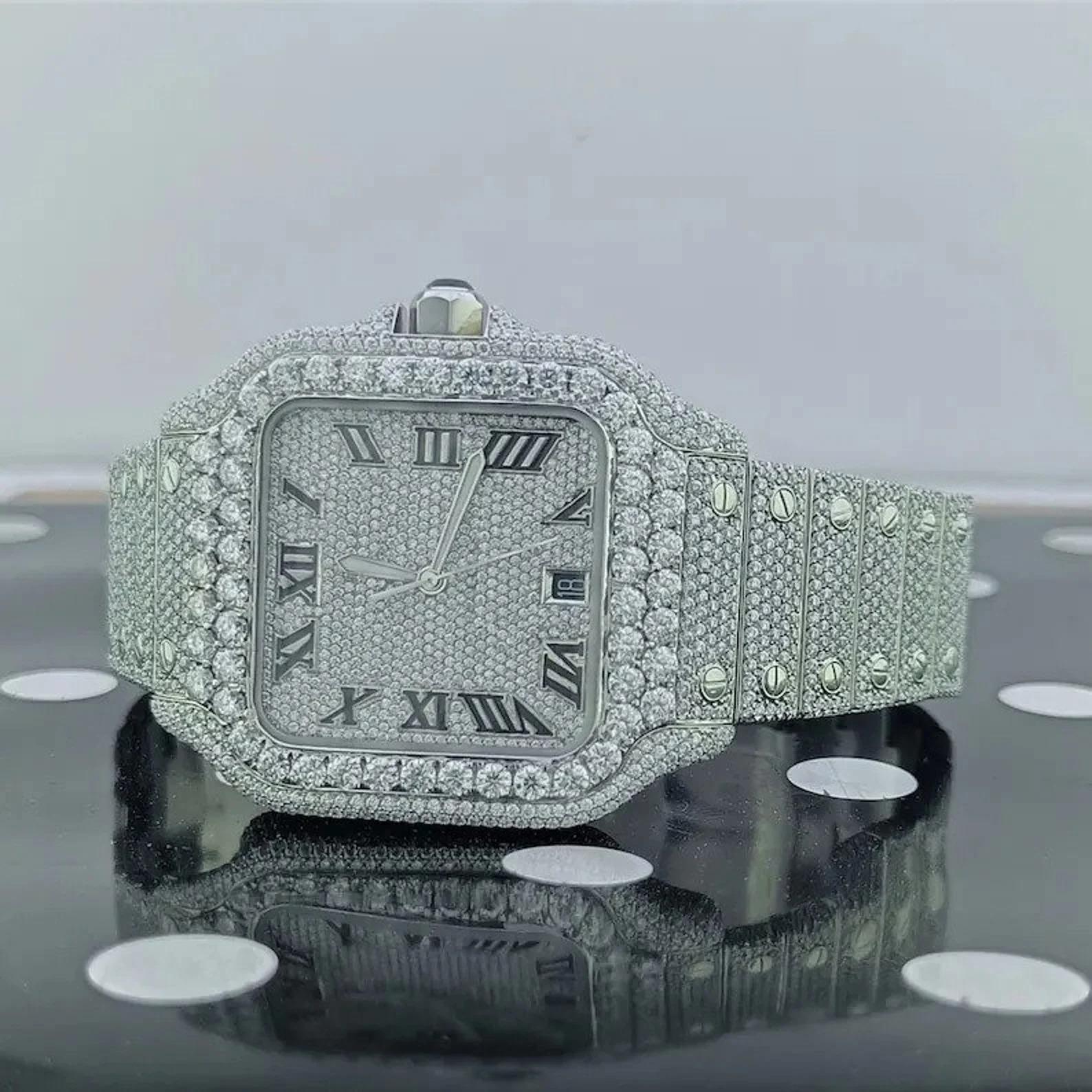 Moissanite Watch Iced Out Watches, Luxury Fully Automatic VVV ...