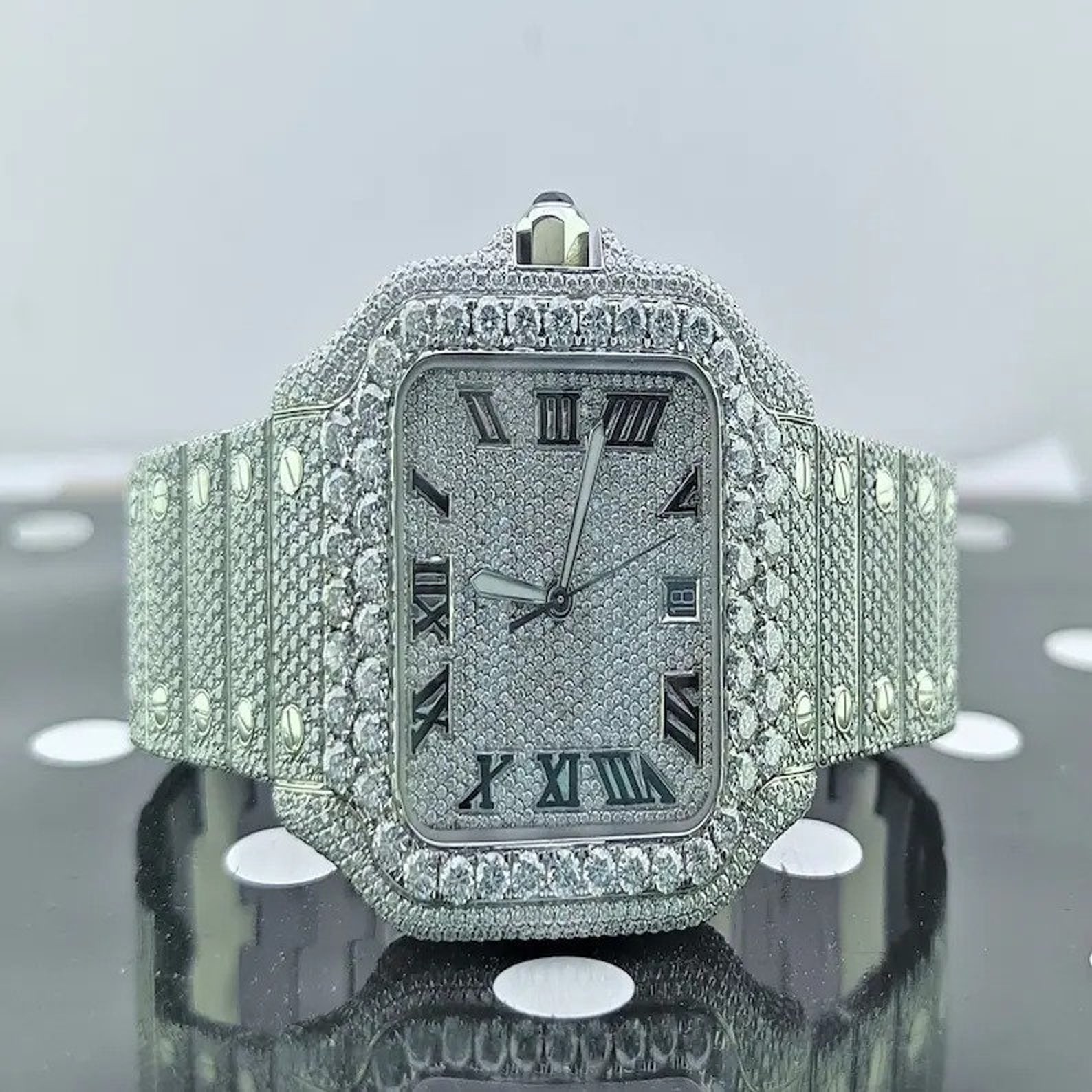 Moissanite Watch Iced Out Watches, Luxury Fully Automatic VVV ...