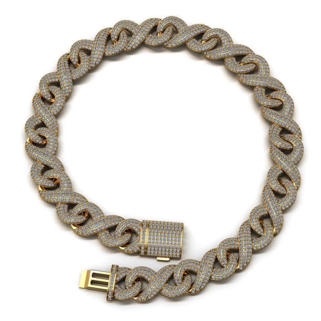 20mm Infinity Cuban Link Chain and Bracelet for Men & Women Anniversary ...
