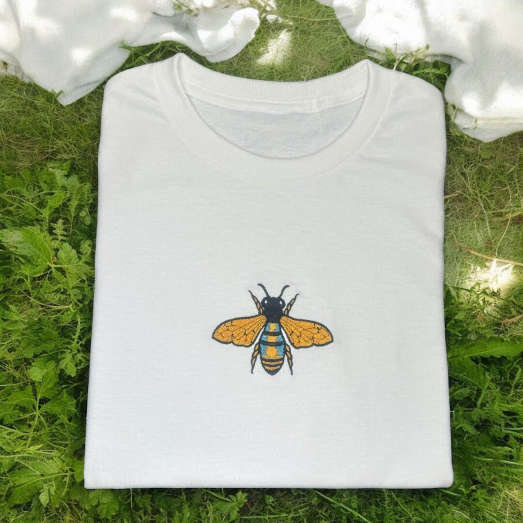 Elegant Embroidered Bee T-shirt: Save the Bees - Etsy