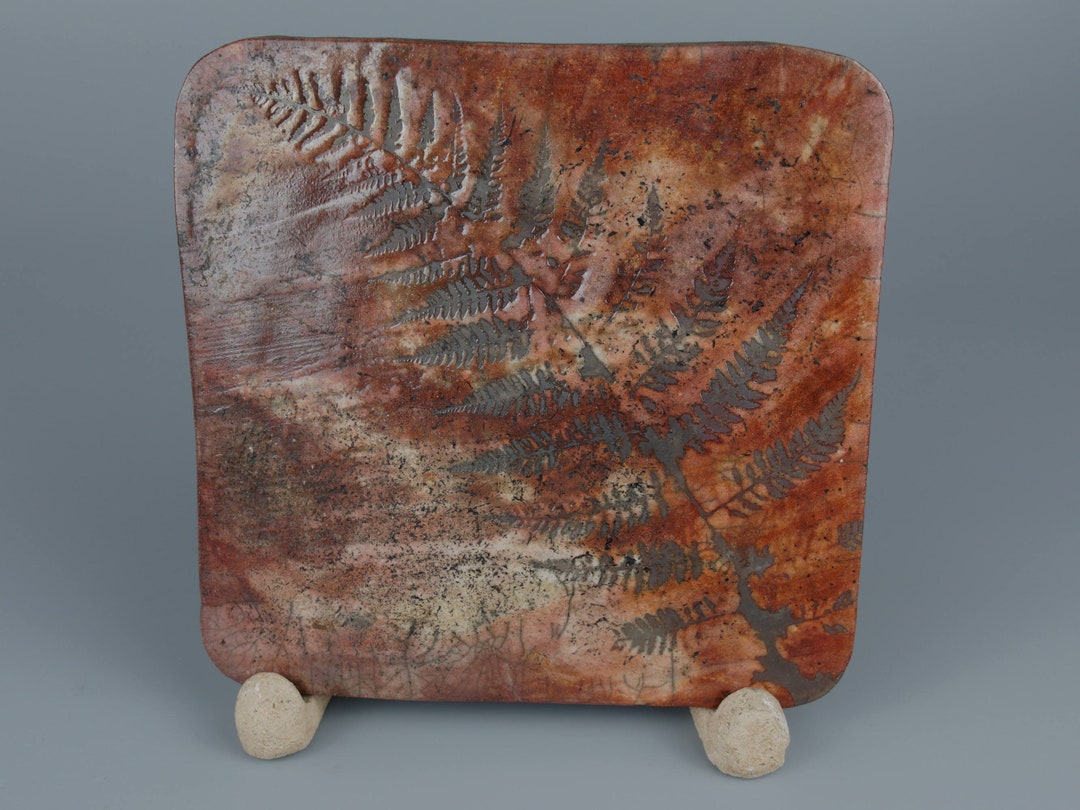 Fern Whisper - Unique Raku Wall Tile From the Earth and Flame Tiles ...
