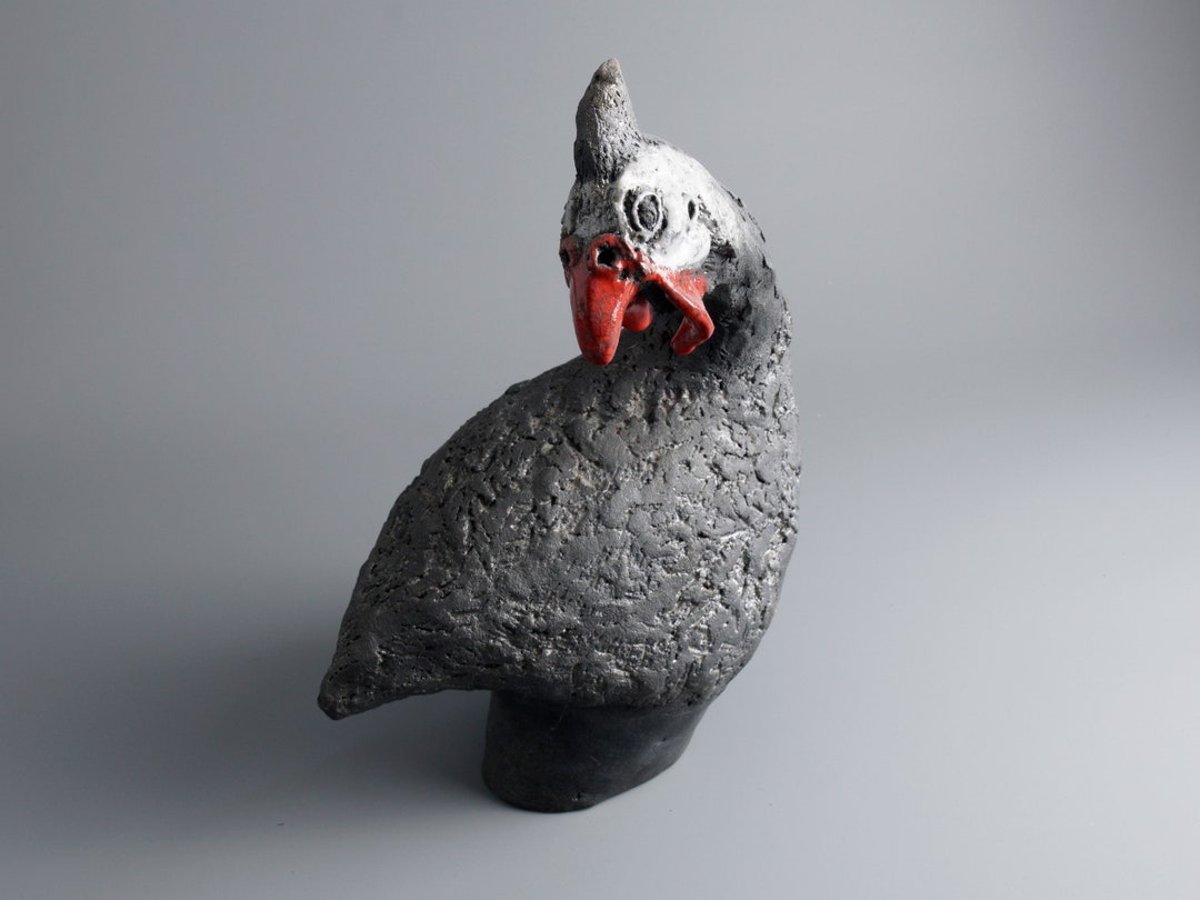 Playful Guinea Hen Sculpture - Enchanted Birds Collection - Unique ...
