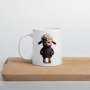 Angry Critters Lambasted Sweater, White Glossy Mug - Etsy