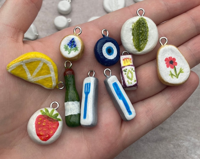 Handmade Clay Charms - Individual Charms Without Chain - Clay Pendants ...