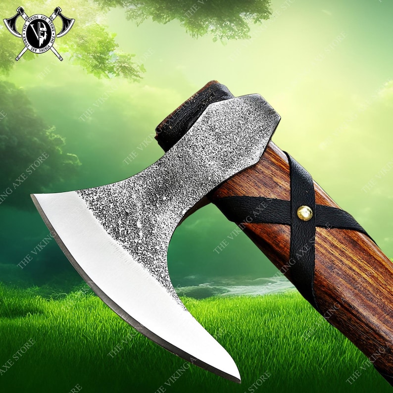 Hand Forged Viking Axe: Carbon Steel Bearded Tomahawk With Sheath - Etsy