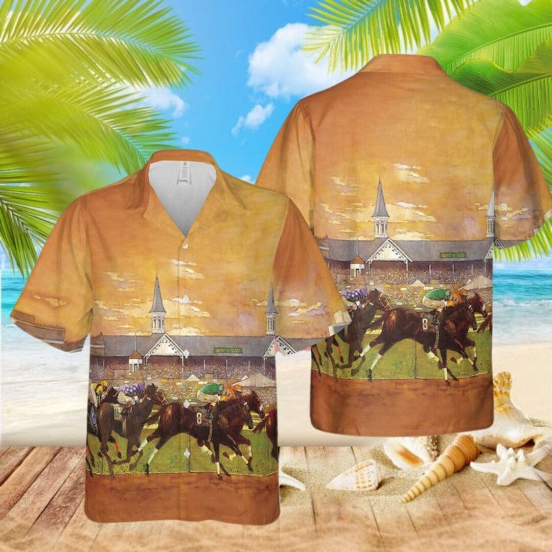 Horse Racing Hawaii Shirt, Kentucky Derby Horse Racing Hawaiian Shirt ...