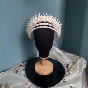 Vintage Wax Flower Crown - White Bridal Hair Wreath for Wedding - Chic ...
