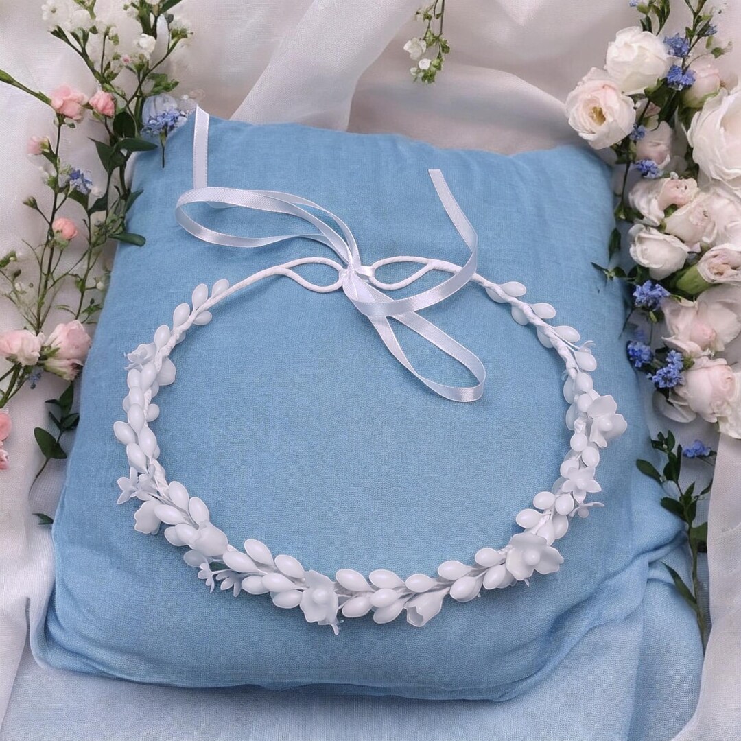 Unique Bridal Wax Crown Elegant Wedding Wreath Floral Wax Tiara Vintage ...