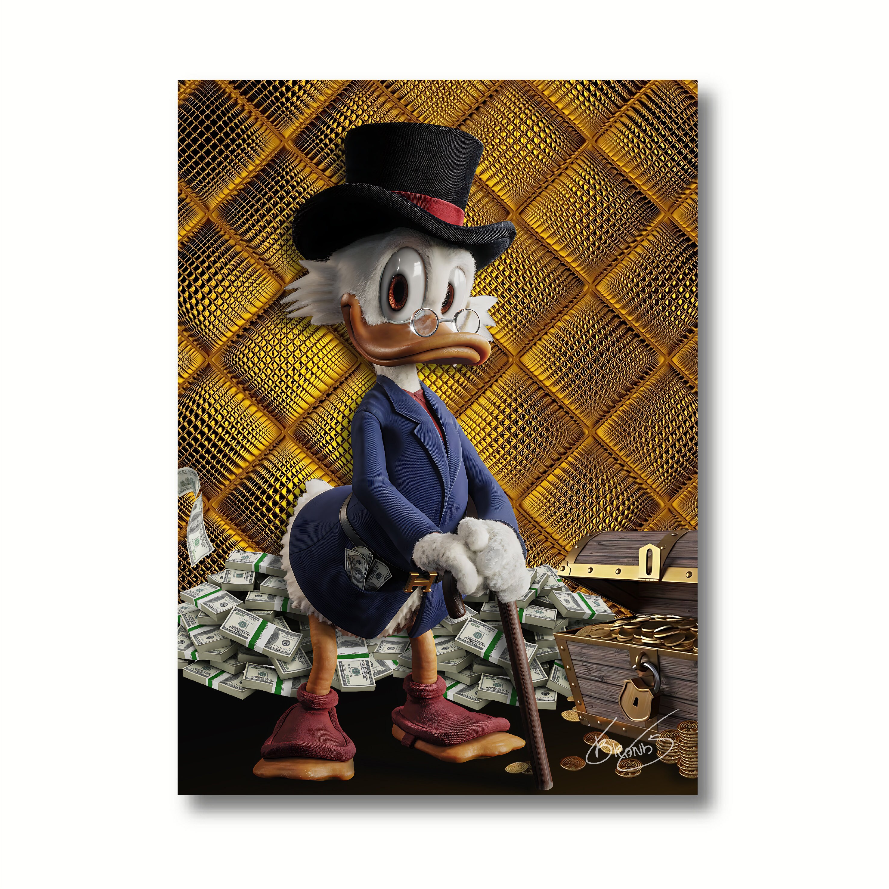 Rich Scrooge Mcduck Wall Art Acrylic Glass, Luxury Wall Art, Artwork ...