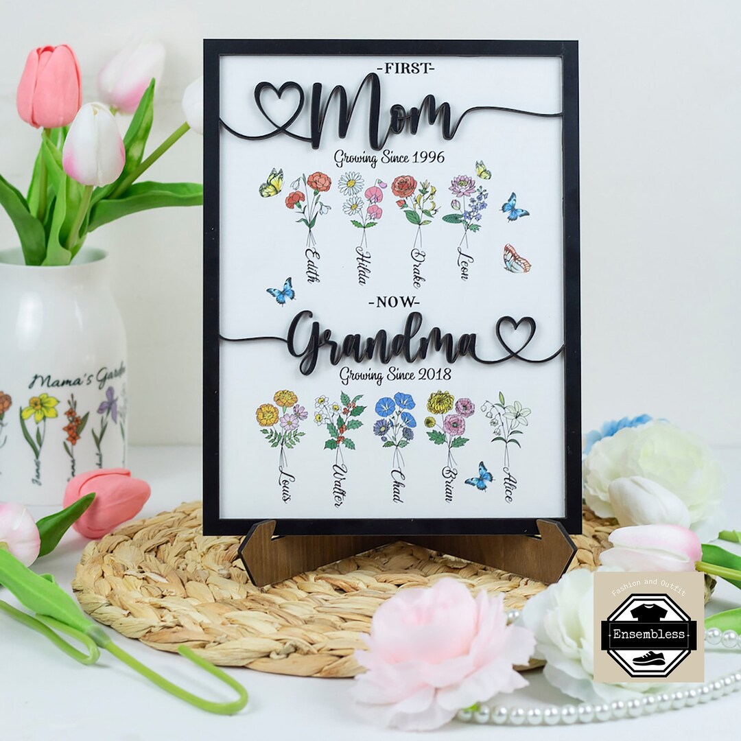 Personalized Birth Month Flowers Mothers Day, Custom Birth Month ...
