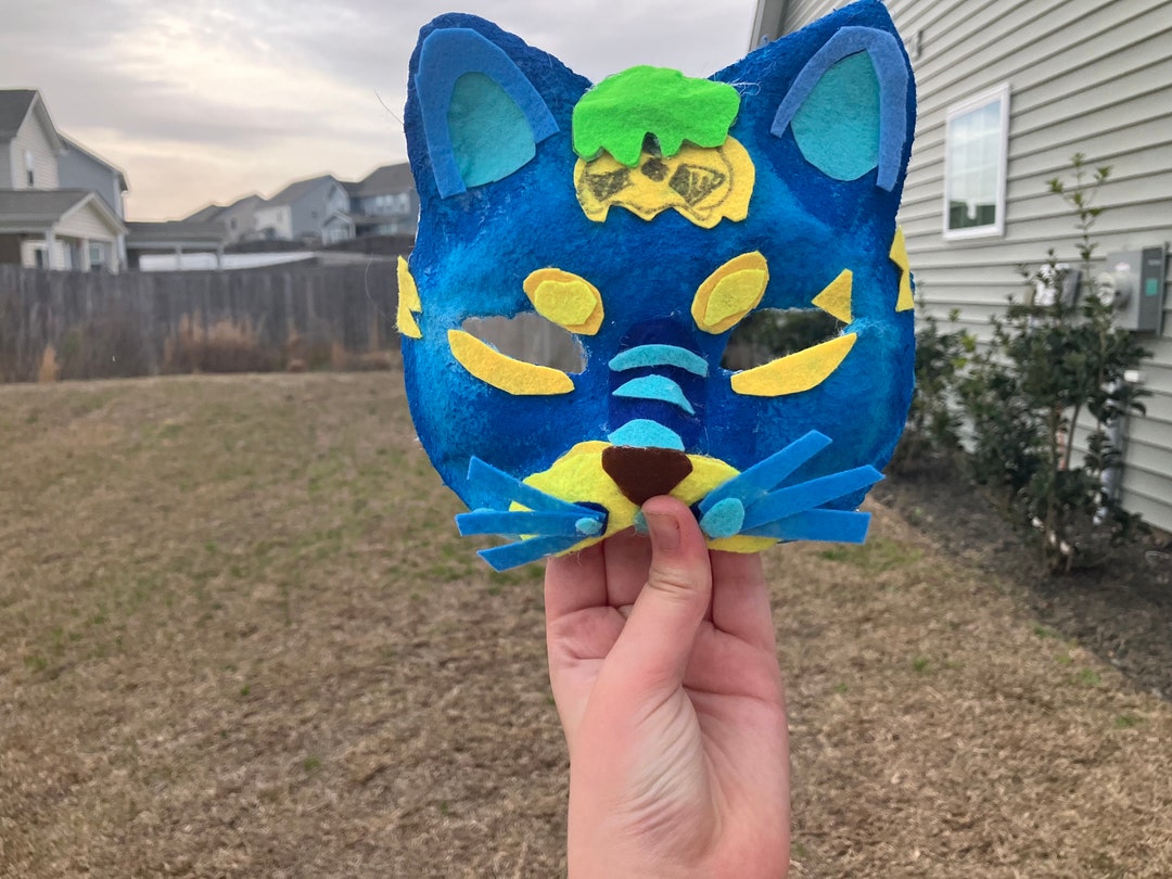 Felted Therian Blue Cat Mask - Etsy