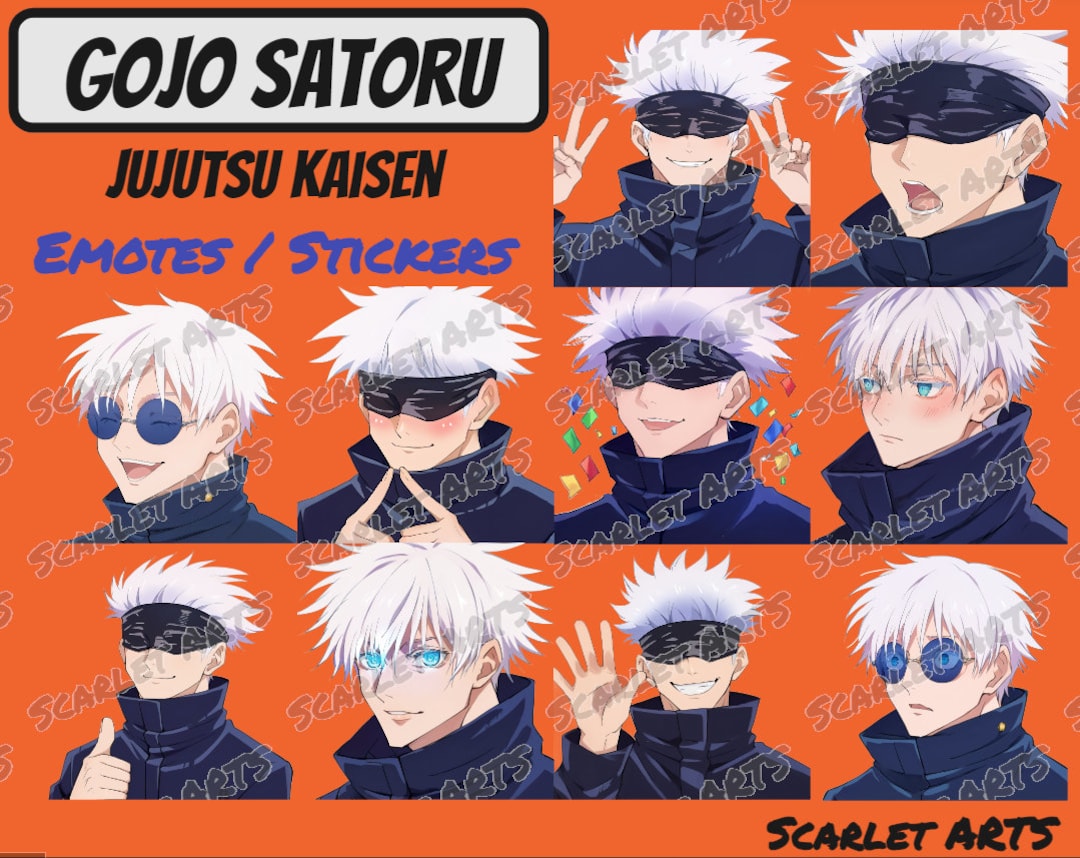 Gojo Satoru Jujutsu Kaisen Emotes / Stickers Anime Style Twitch ...