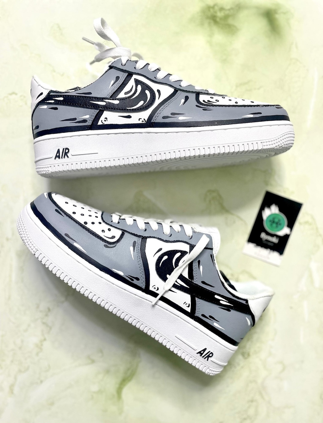 Custom Gray Air Force 1 Shoes, Handpainted Nike AF1 Sneakers, the Nike ...