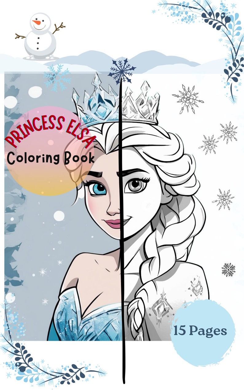 Princess Elsa From Frozen Coloring Book for Kids and Adults Alike ...