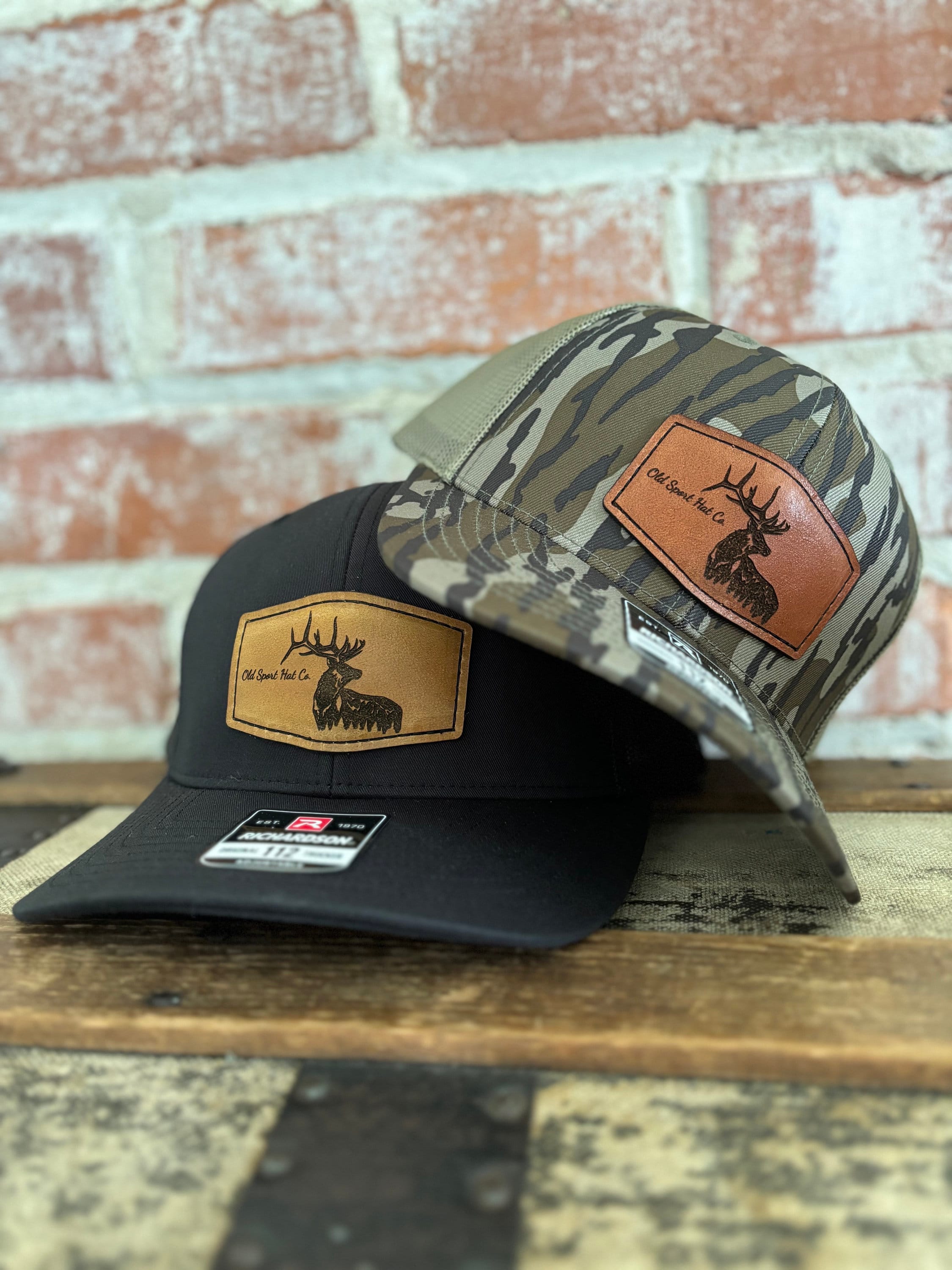 Elk Antler Leather Patch Hat, Richardson 112, Trucker Hat - Etsy