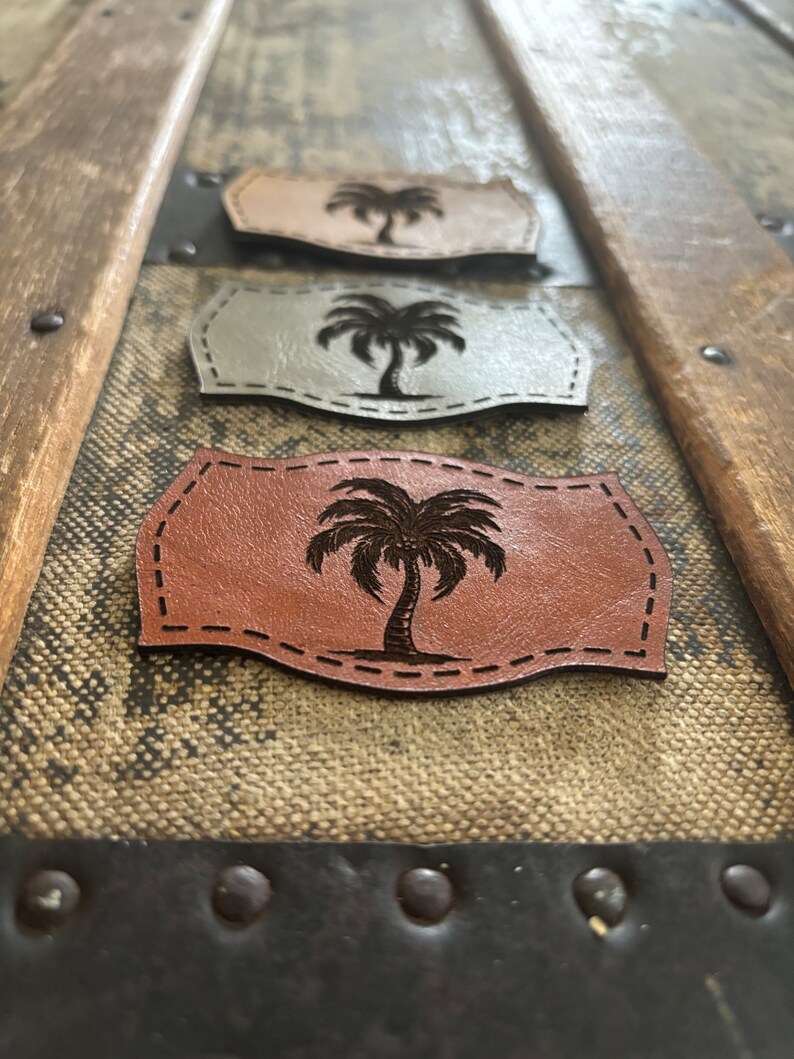 Palm Tree Leather Patch Hat, Richardson 112, Trucker Hat - Etsy