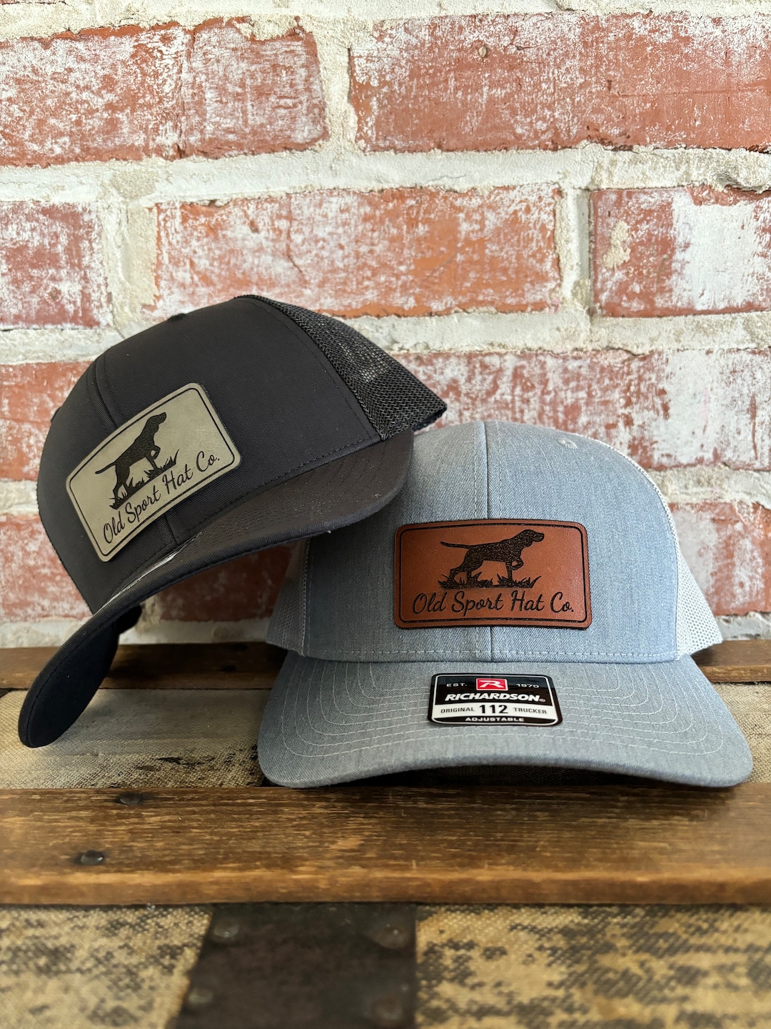 Pointer Dog Leather Patch Hat, Richardson 112, Trucker Hat - Etsy