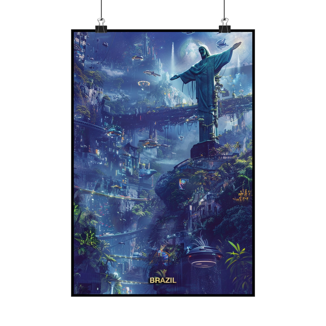 Cyberpunk City Poster of Brazil - Etsy