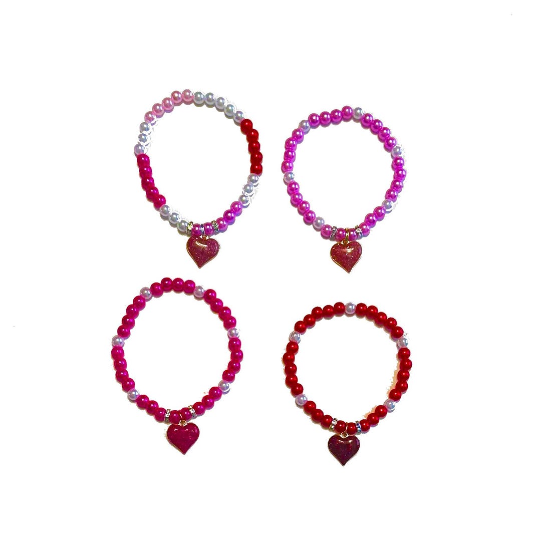 Galentine's Day Bracelets, Valentine's Bracelet, Heart Charm Bracelet ...
