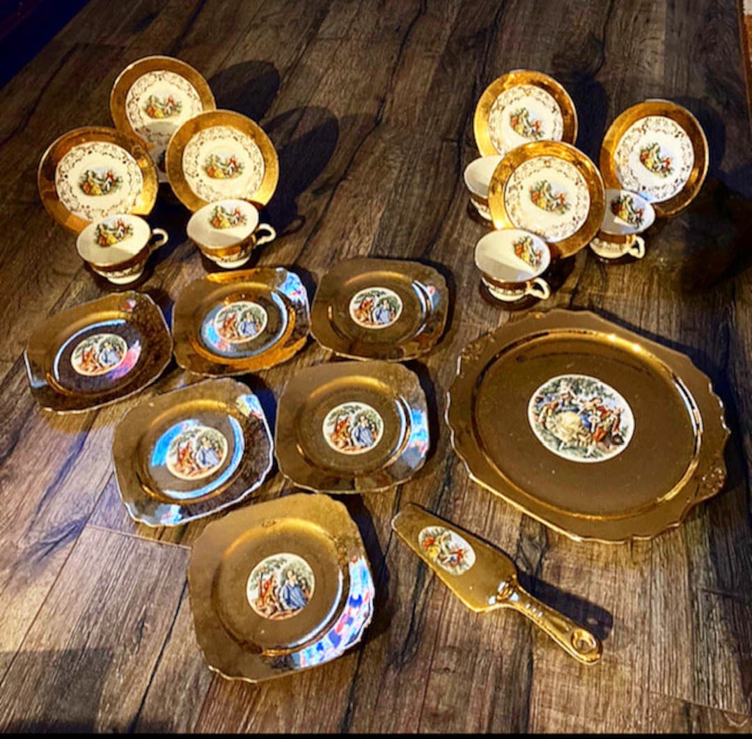 22K Gold Tea Set 20 Pieces Pacific China Vintage Antique Marie ...