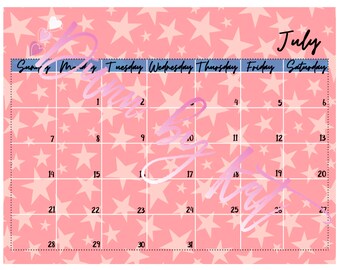 August 2023-july 2024 Printable Calendar PDF - Etsy