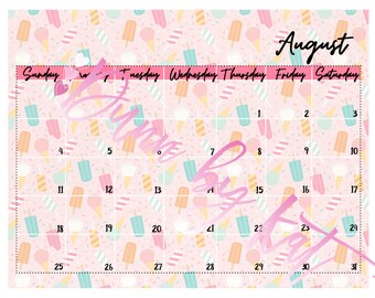 August 2023-july 2024 Printable Calendar PDF - Etsy