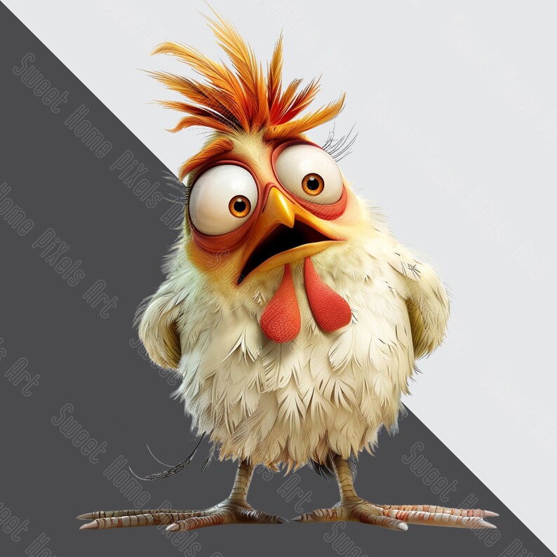 Quirky Chickens & Roosters VOL 1, 30 PNG Cliparts ( 300 DPI )files to ...