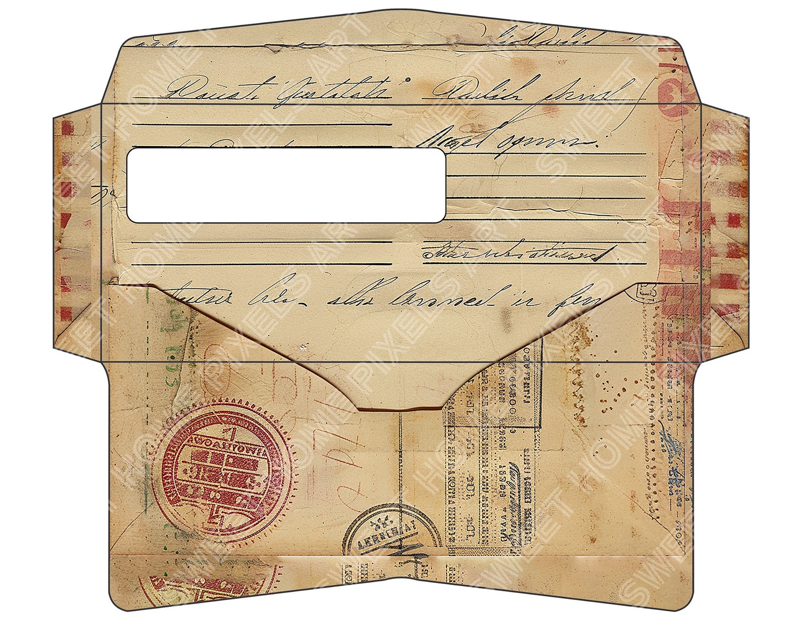 Vintage Ephemera Printable Envelope VOL 3 Junk Journal Cliparts Flowers ...