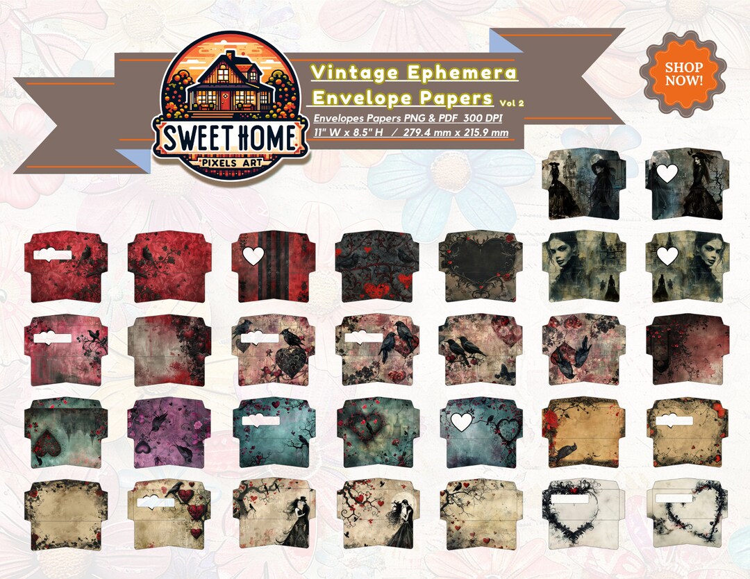 Vintage Ephemera Envelope Papers VOL 2, Junk Journal Envelope ...