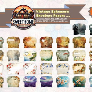 Vintage Ephemera Envelope Papers VOL 4, Junk Journal Envelope ...