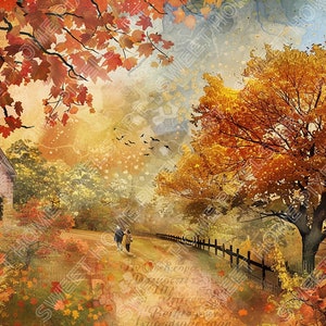 Autumn Dreamscape Printable Papers VOL 1, 30 Background Papers Junk ...