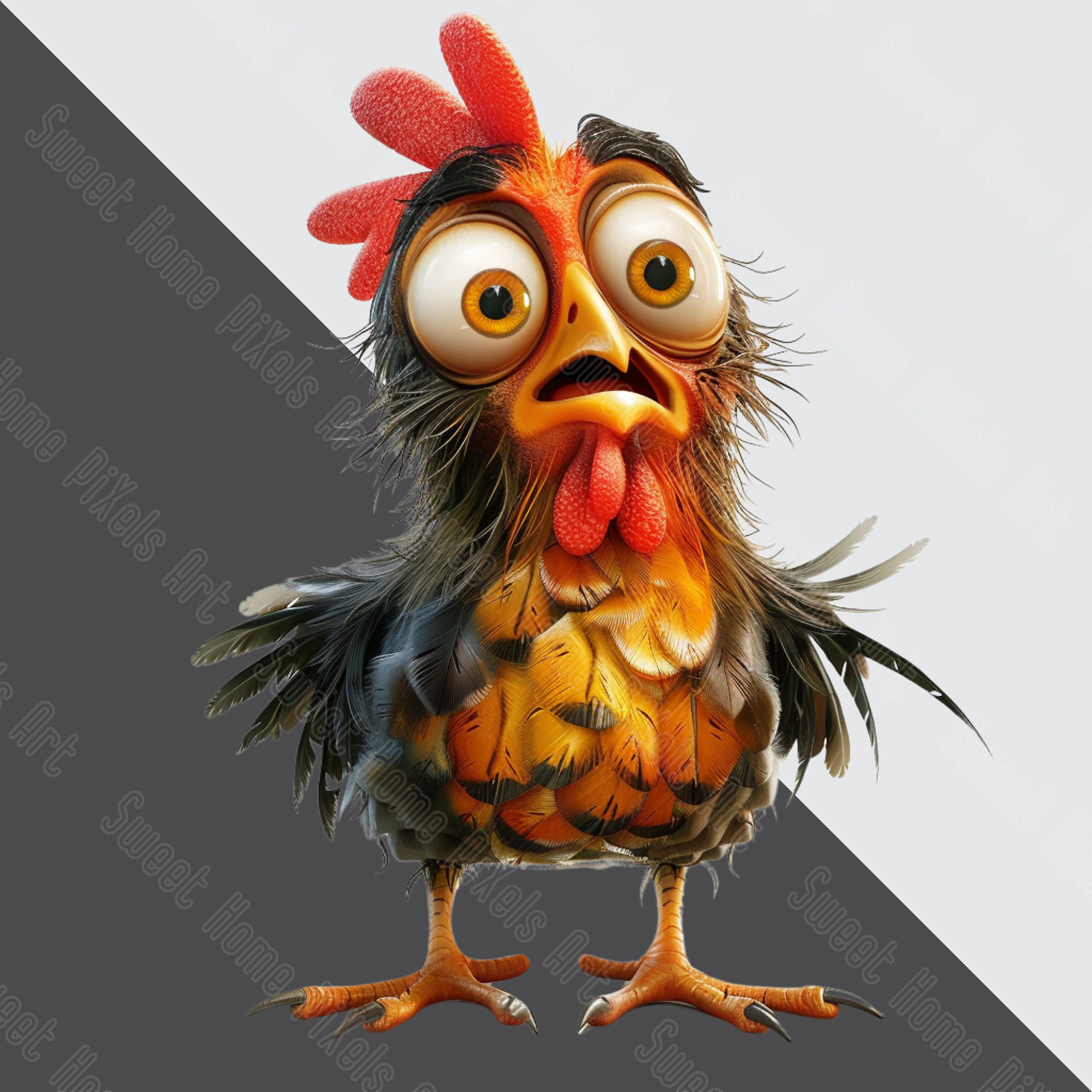 Quirky Chickens & Roosters VOL 1, 30 PNG Cliparts ( 300 DPI )files to ...