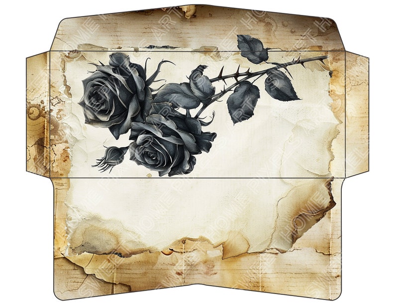 Vintage Ephemera Printable Envelope VOL 3 Junk Journal Cliparts Flowers ...