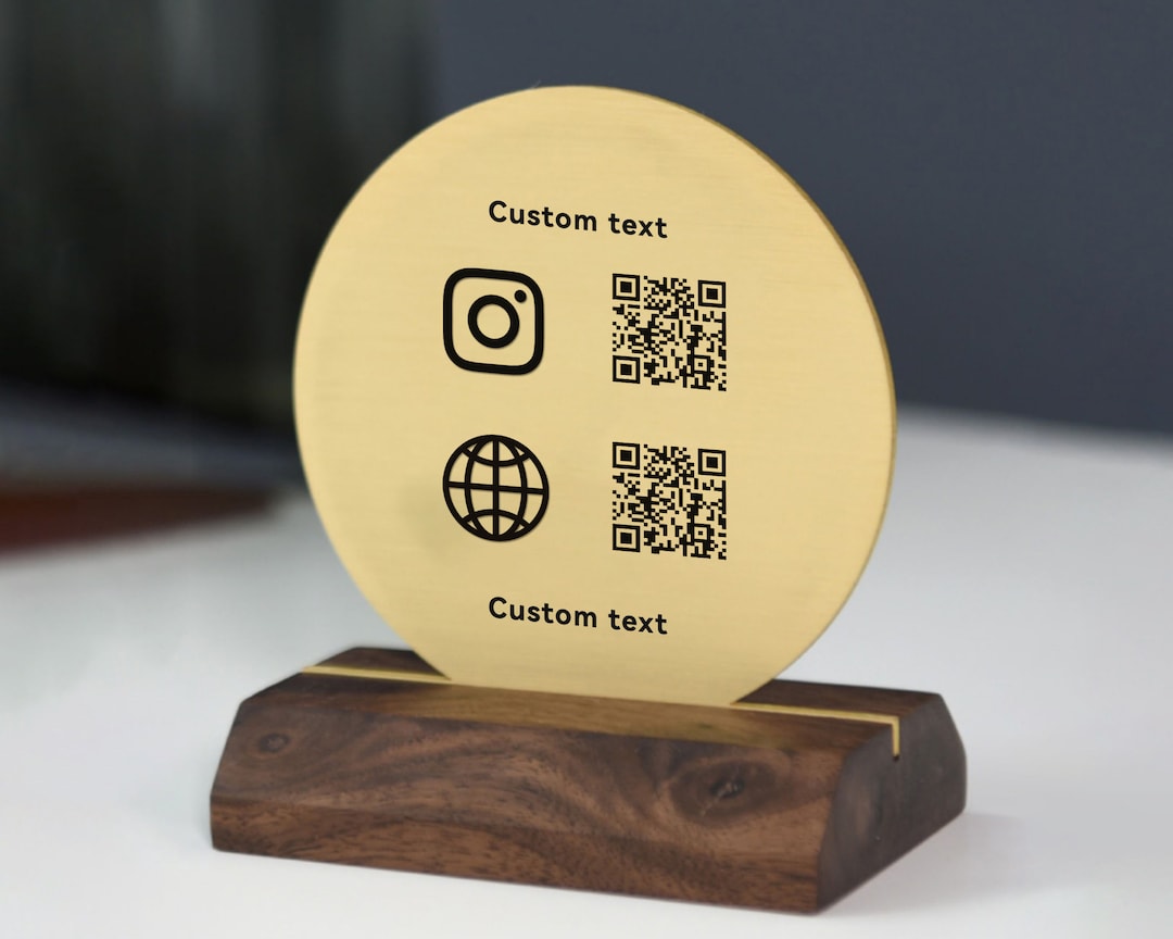Custom Double QR Code Display Sign, Business Instagram Facebook Google ...