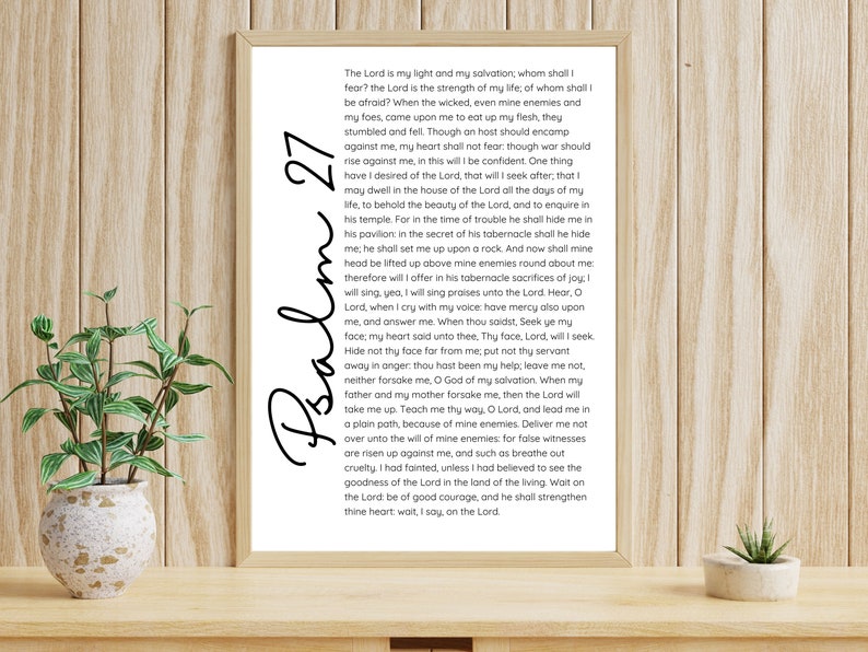 Psalm 27 | Digital Wall Art | Bible Verse Art - Etsy