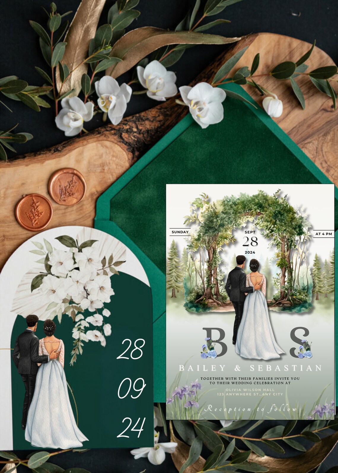 Catholic Wedding Invitiation, Template , Editable Save the Date Digital ...