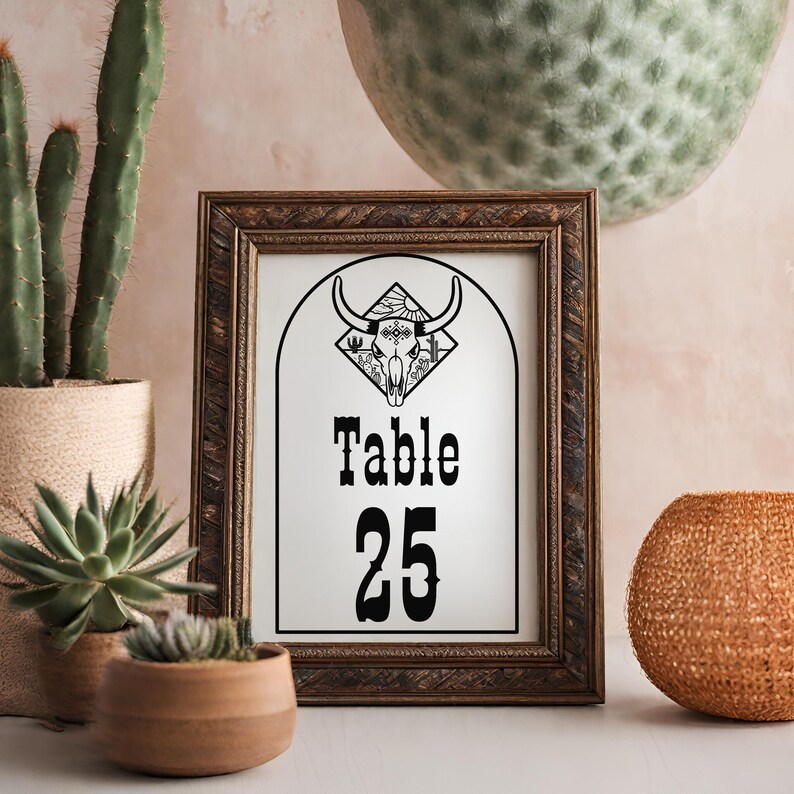 Table Numbers | Wedding | Event | Western | Texas | Bull | Wedding ...